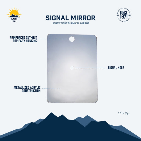 Sun Company Featherweight Signal Mirror - Lightweight Survival Mirror